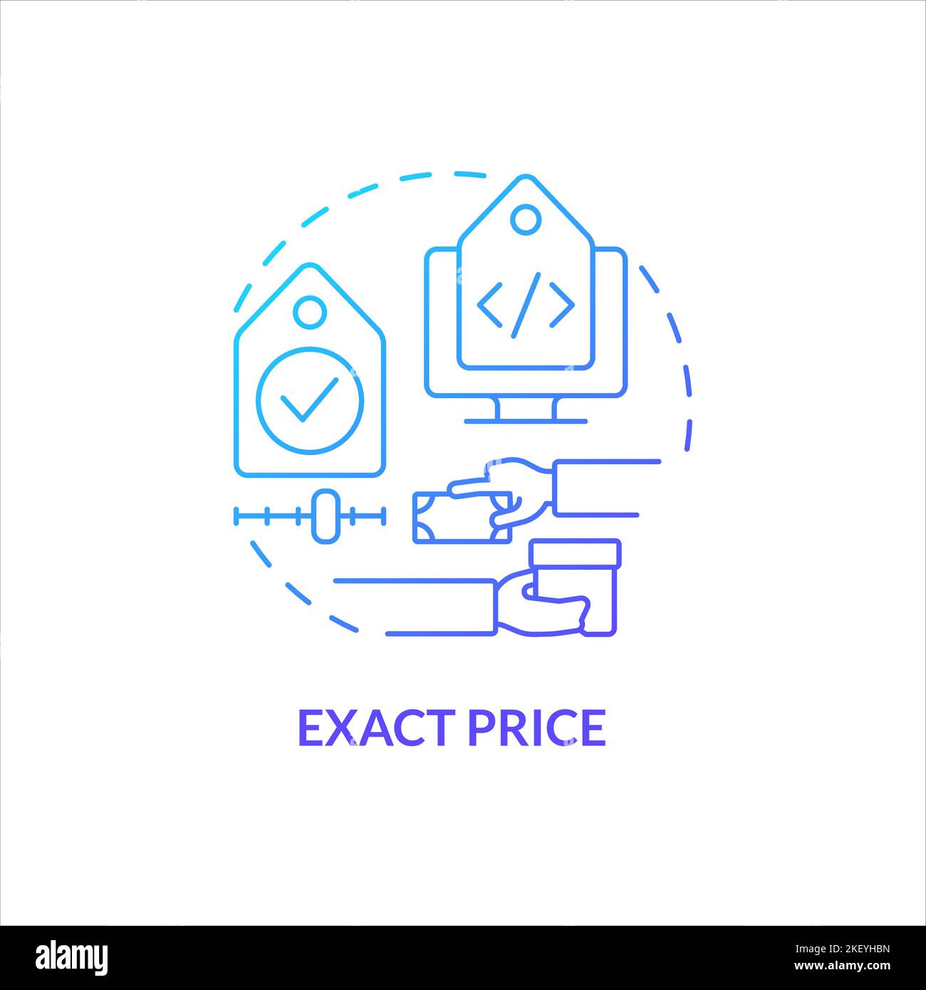 Exact price blue gradient concept icon Stock Vector Image & Art - Alamy