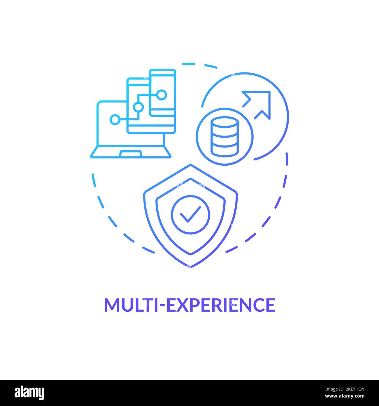 Multi experience blue gradient concept icon Stock Vector Image & Art ...
