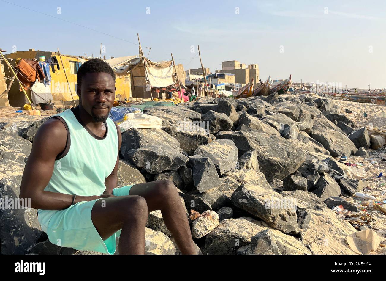 St. Louis, Senegal. 31st Oct, 2022. Fisherman Bamba Diop sits on the ...