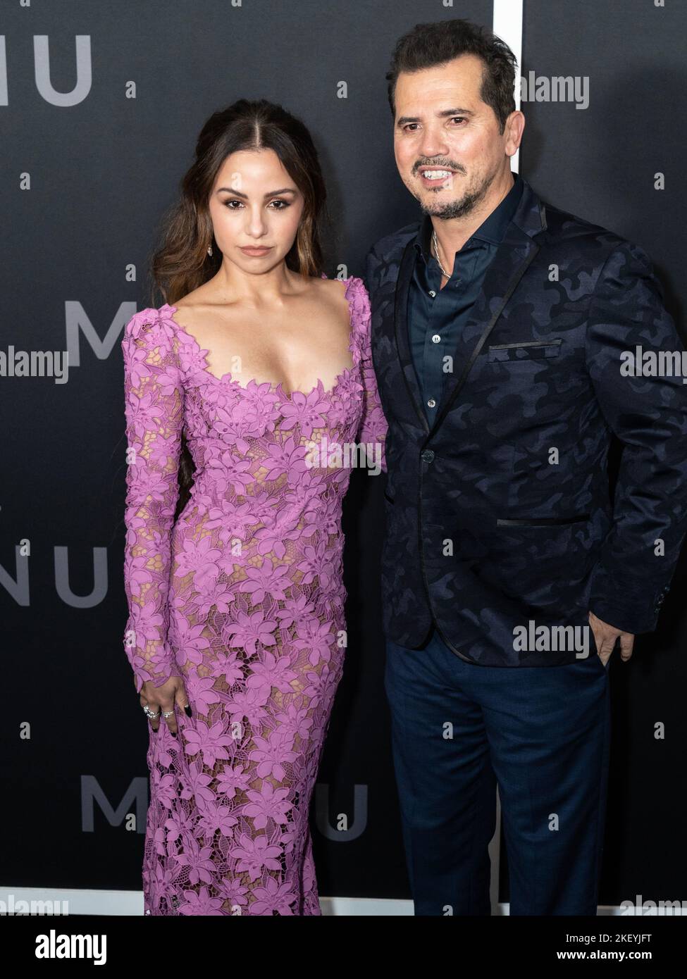 Aimee Carrero wearing dress by Oscar de la Renta and John Leguizamo ...