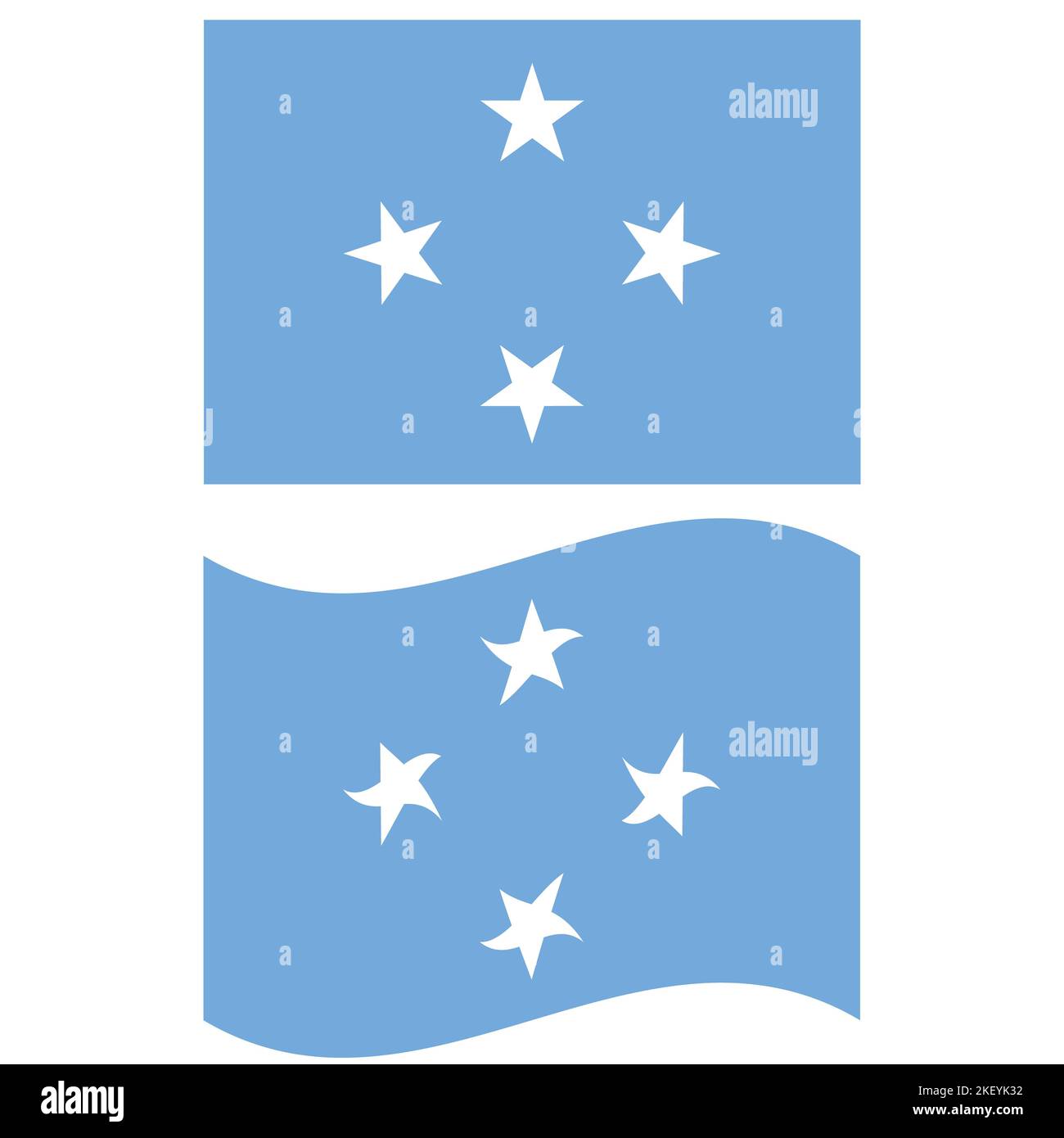 Waving flag of Micronesia. Micronesia flag on white background. flat ...