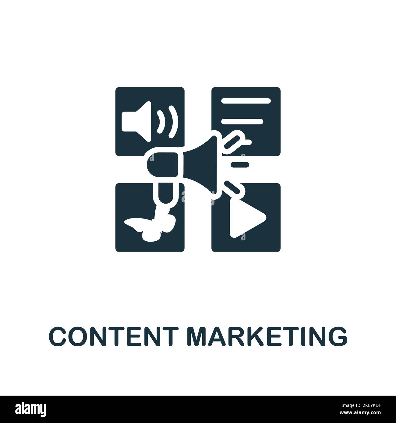 Content Marketing icon. Monochrome simple Marketing Strategy icon for ...