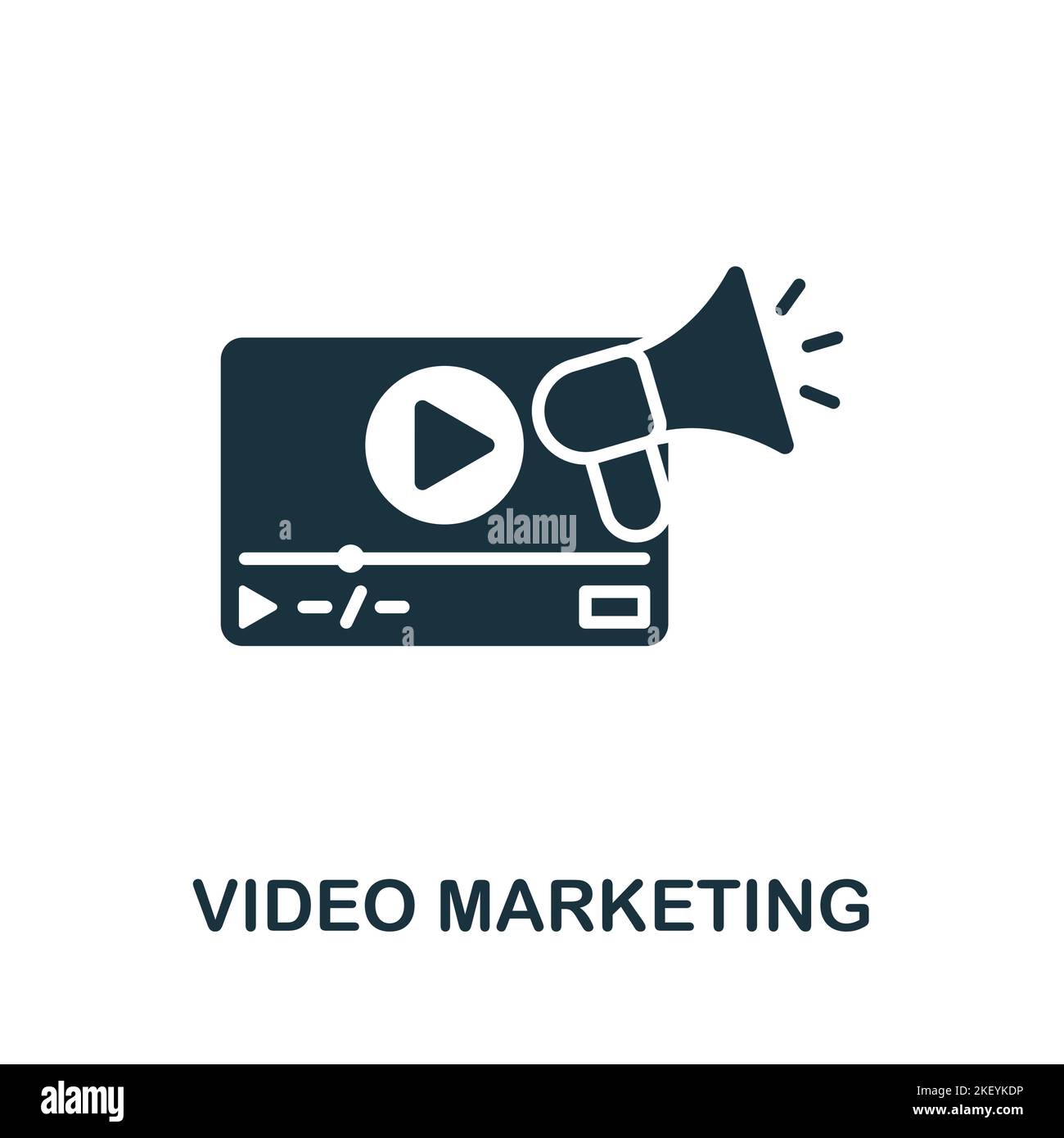 Video Marketing icon. Monochrome simple Marketing Strategy icon for ...
