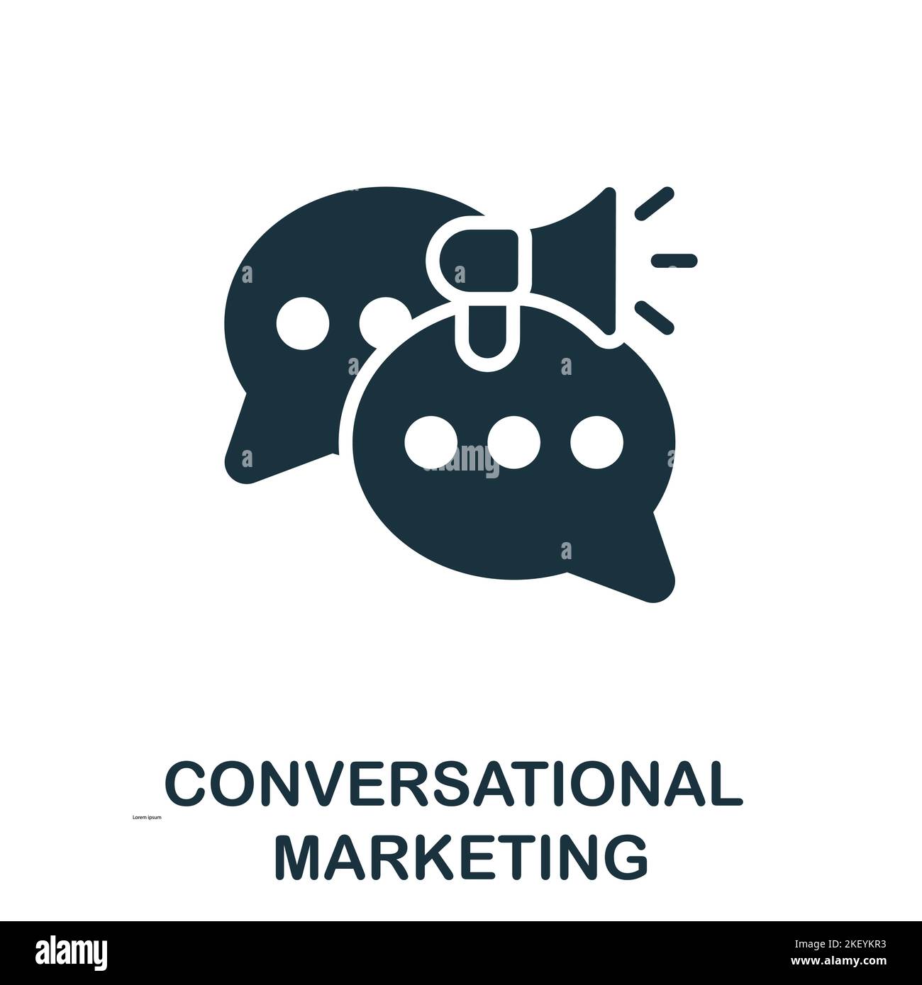 Conversational icon. Monochrome simple Marketing Strategy icon for ...