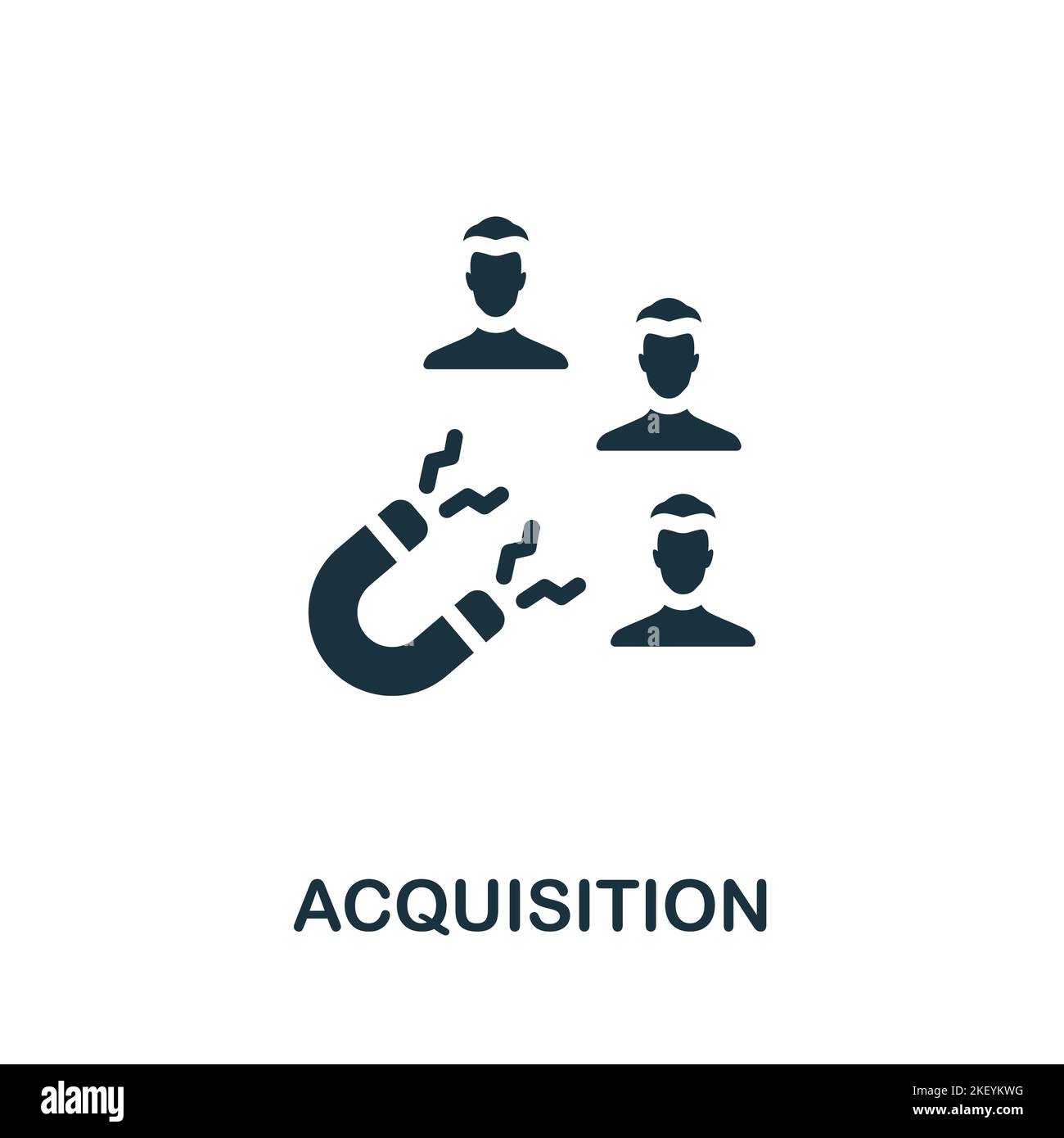 Acquisition icon. Monochrome simple Marketing Strategy icon for ...