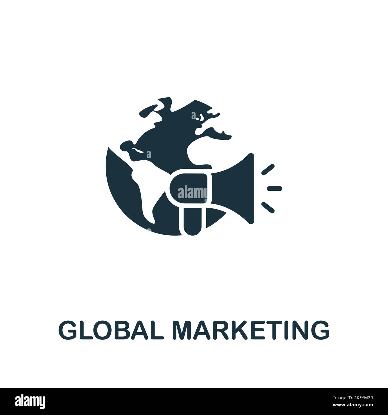 Global Marketing icon. Monochrome simple Marketing Strategy icon for ...