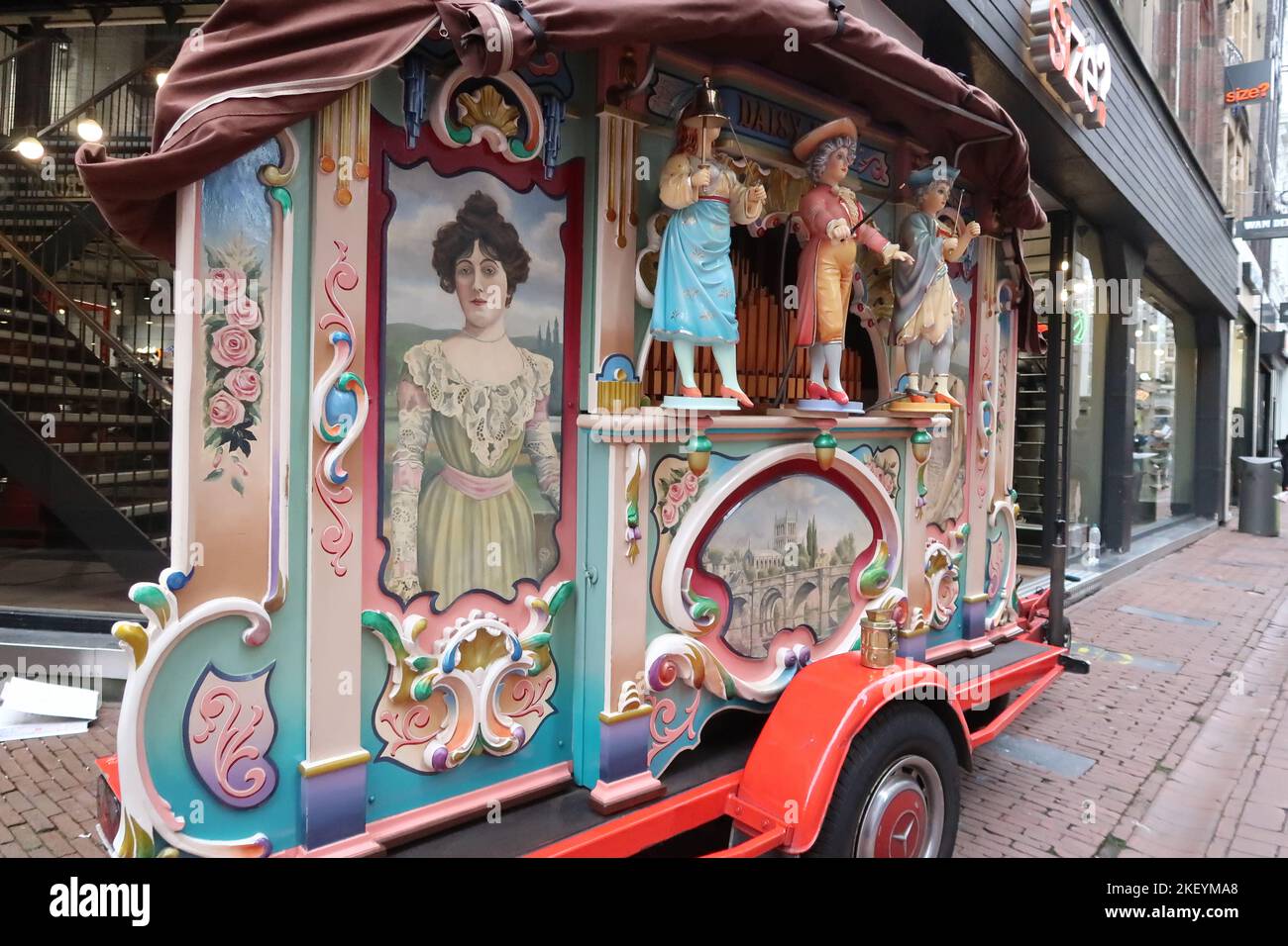 Amsterdam, Netherlands. November 2022. A traditional street organ in ...