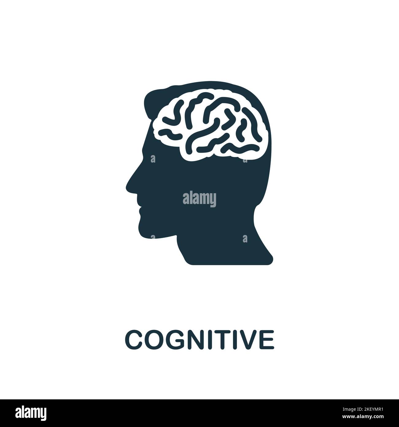 Cognitive icon. Monochrome simple Neuromarketing icon for templates ...