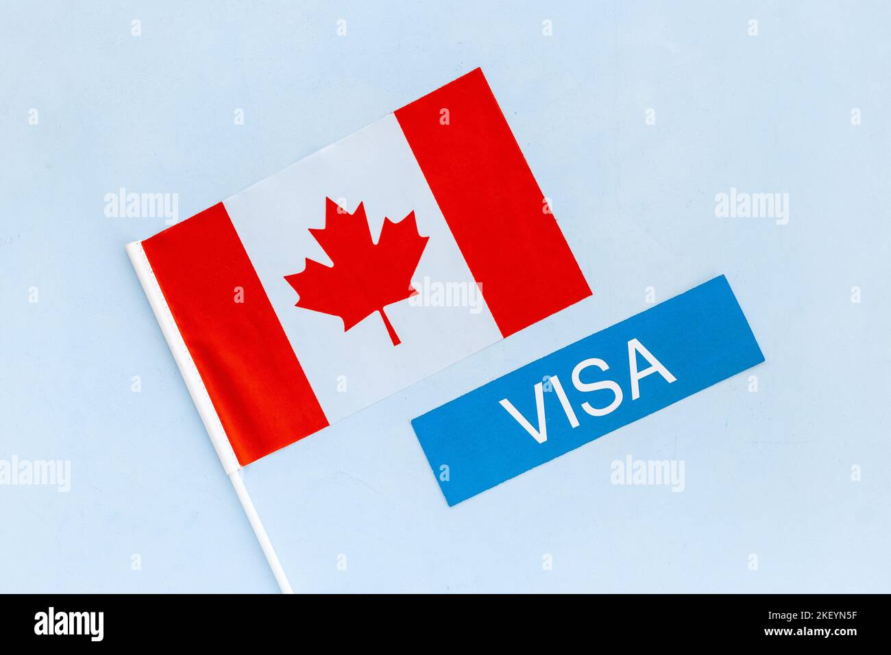 Flag of Canada with visa sign. Travel visa and citizenship concept ...