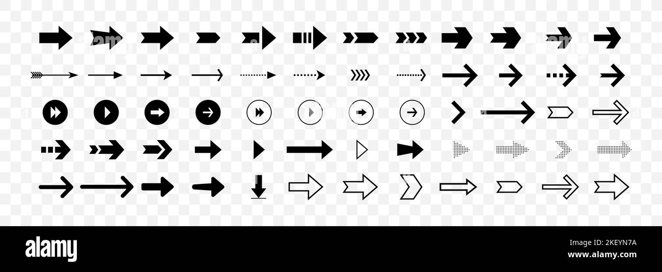 Arrow icons isolated. Set different arrows or web designs. Vector ...