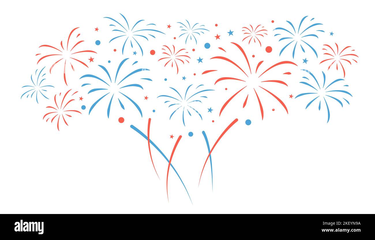Fireworks illustration isolated on white background. Vector festive ...