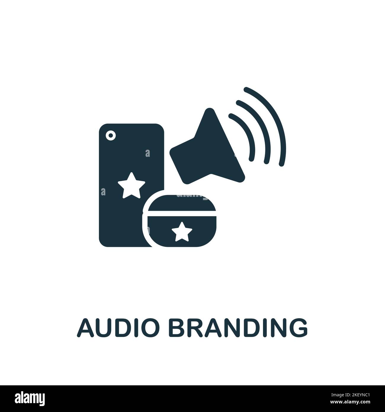 Audio Branding icon. Monochrome simple Neuromarketing icon for ...