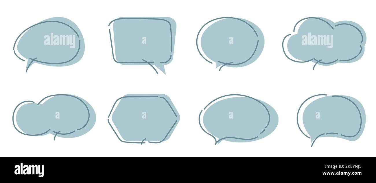 Vector Set of speech bubbles. Dialog box icon, message template. White ...