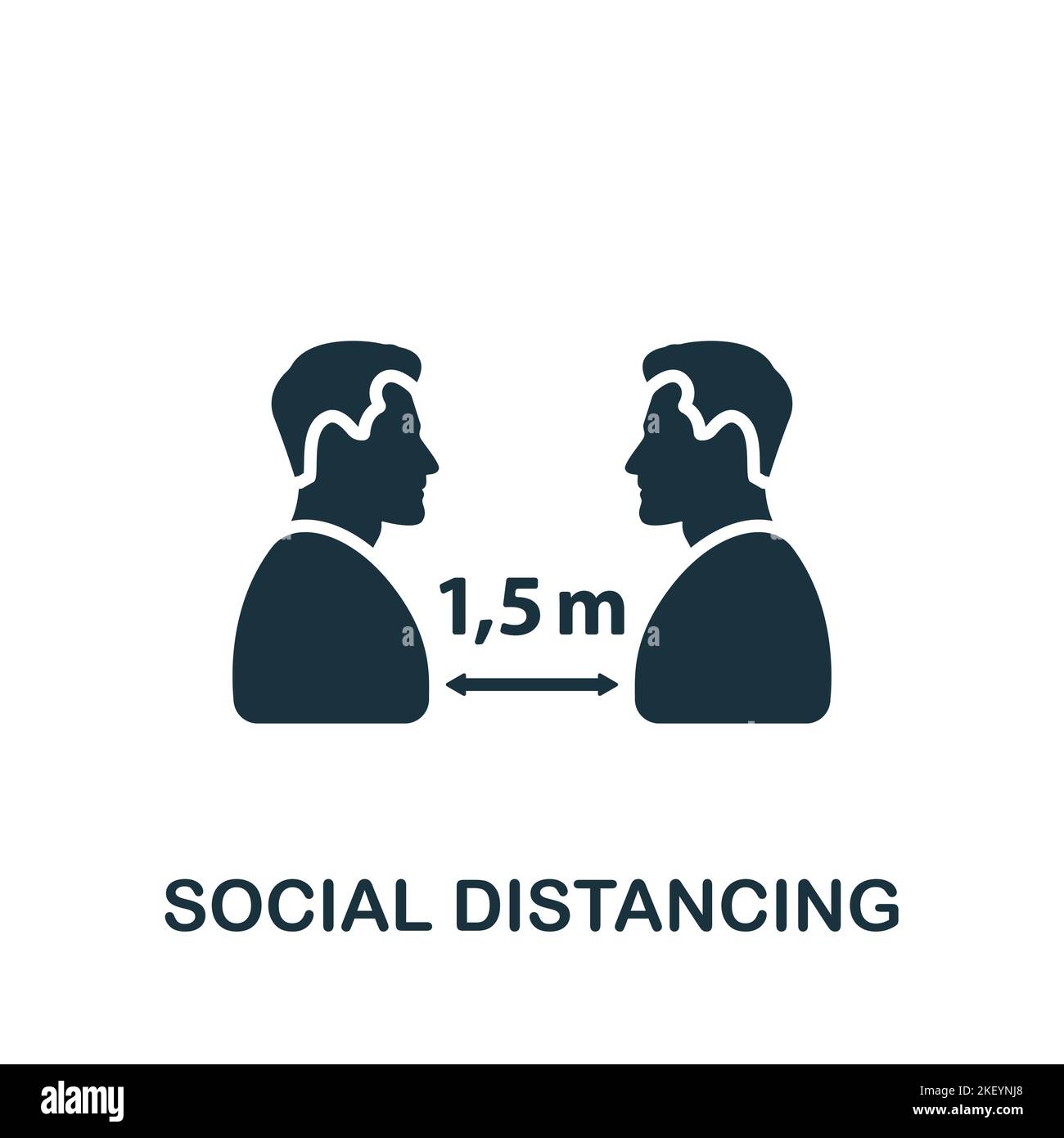 Social Distancing icon. Monochrome simple New Normality icon for ...