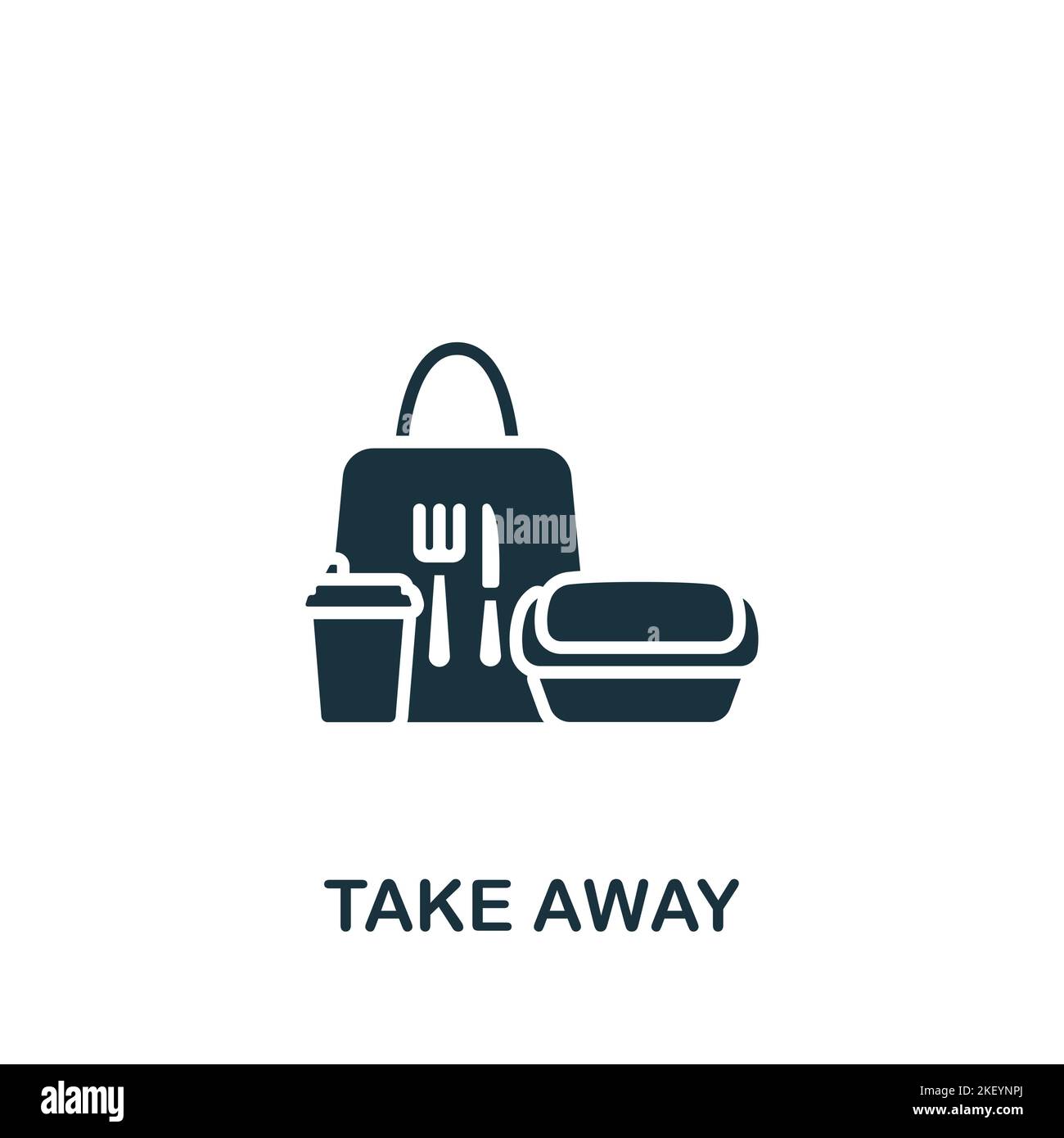 Take Away icon. Monochrome simple New Normality icon for templates, web ...