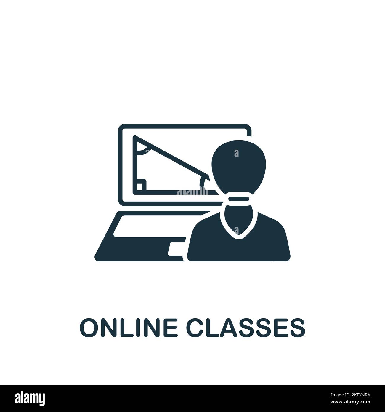 Online Classes icon. Monochrome simple New Normality icon for templates ...
