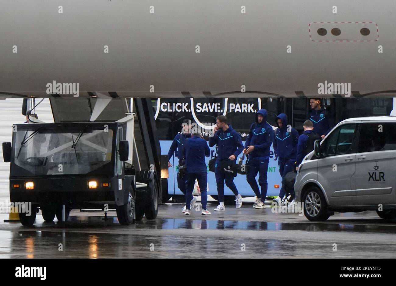 England players boarding a Virgin Atlantic A350 Airbus ahead of its ...
