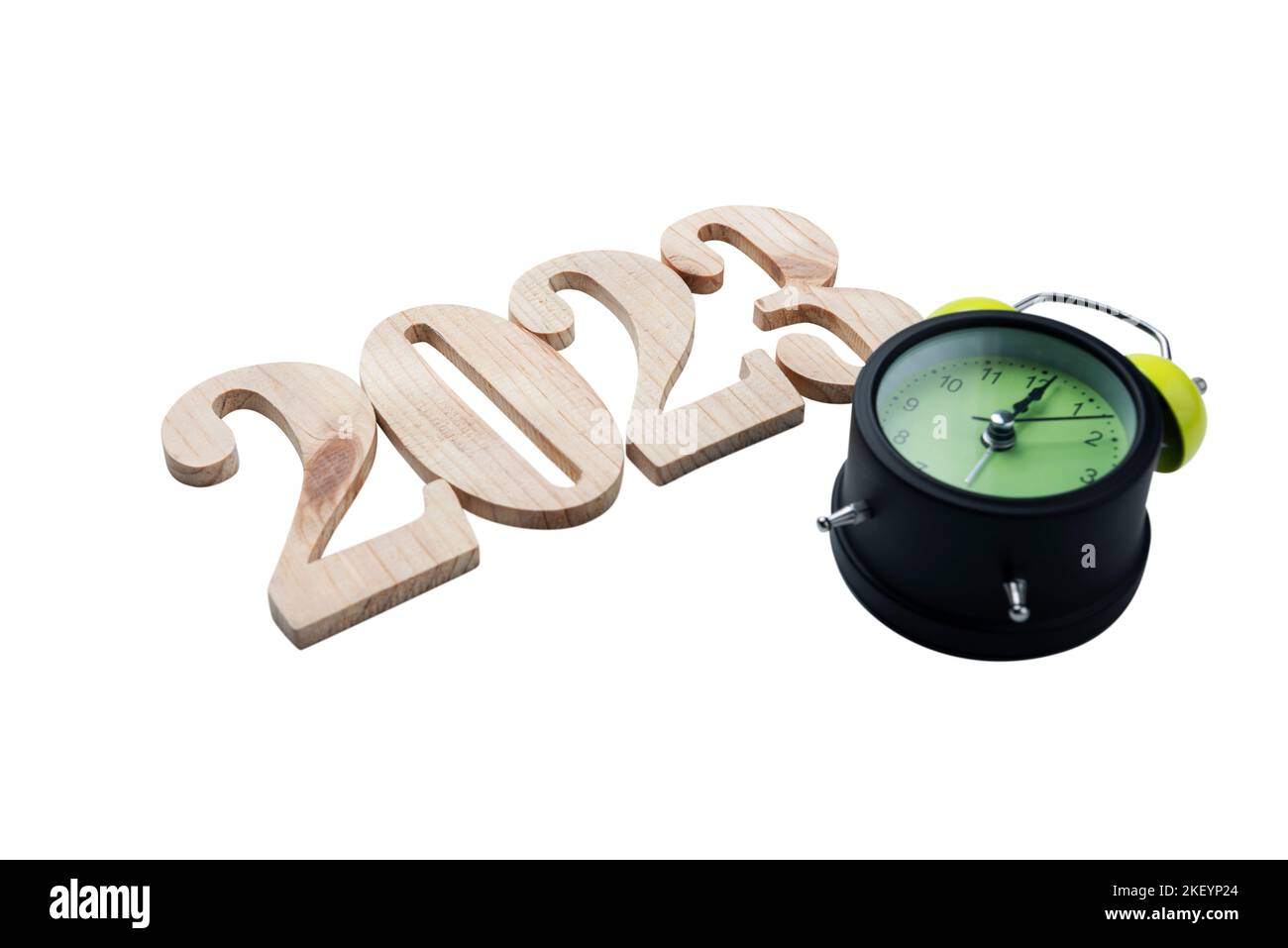 2023 with a clock with a white background. Happy New Year 2023 Stock ...