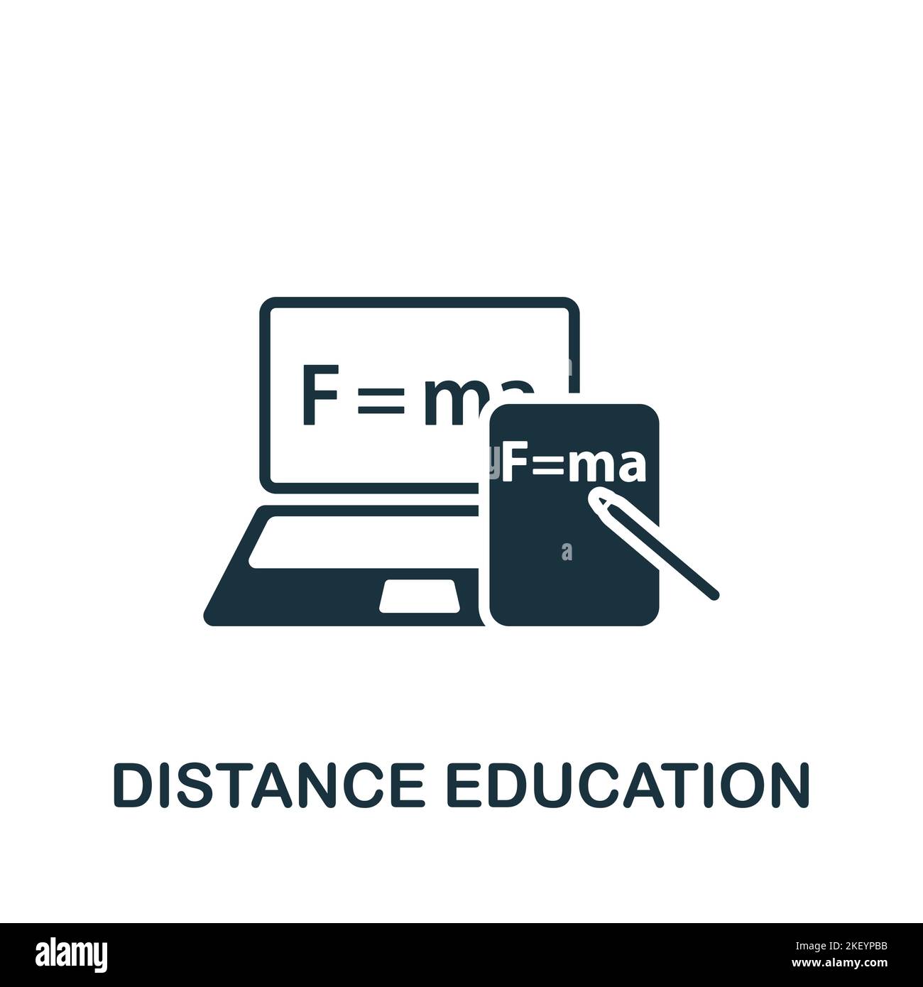 Distance Education Icon Monochrome Simple New Normality Icon For Templates Web Design And