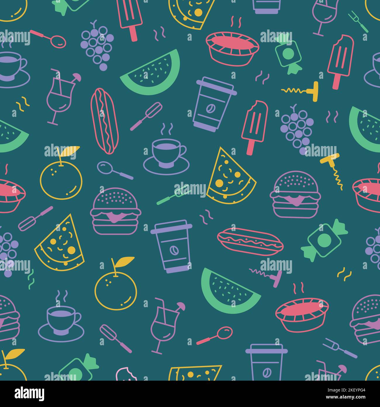 Dark Green Foodie vector repeat pattern background design Stock Vector ...