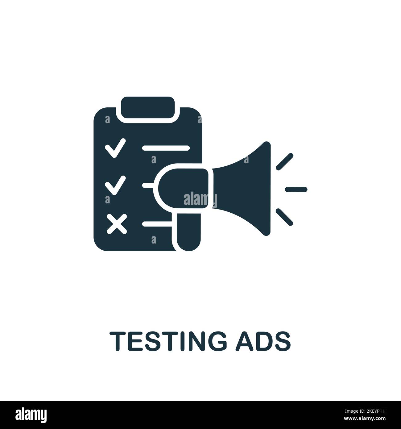 Testing Ads icon. Monochrome simple Neuromarketing icon for templates ...