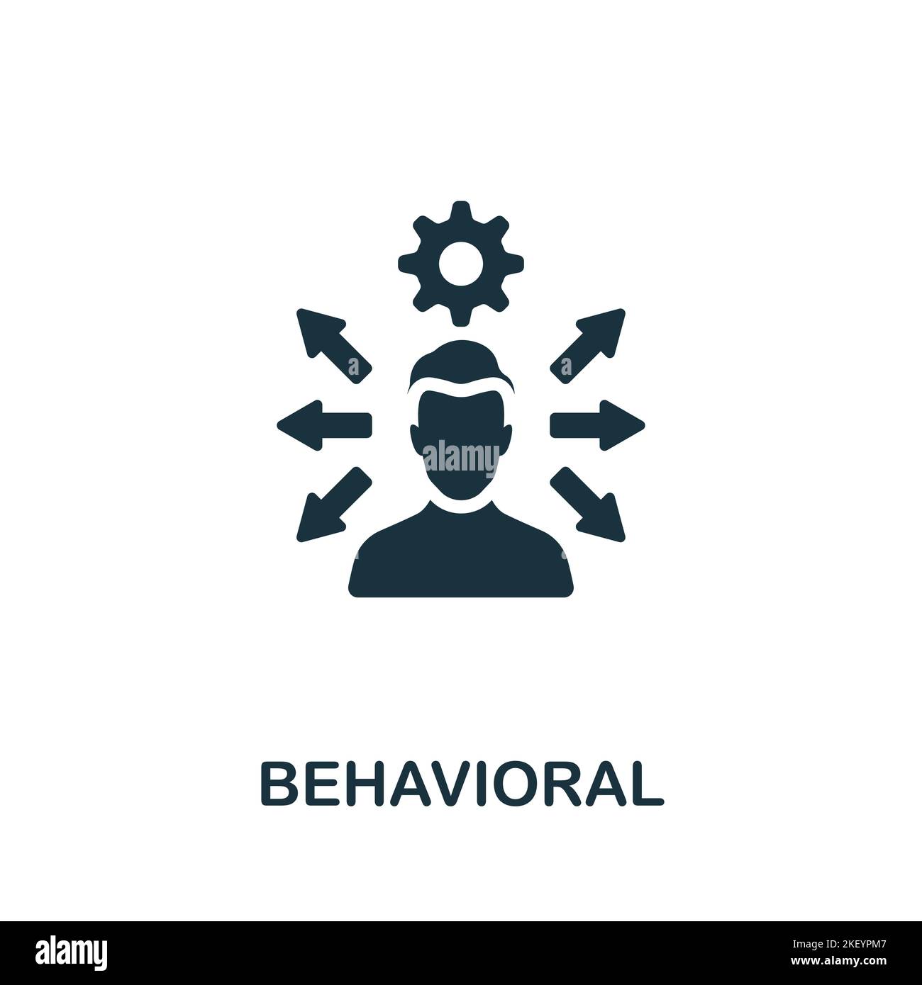 Behavioral icon. Monochrome simple Neuromarketing icon for templates ...