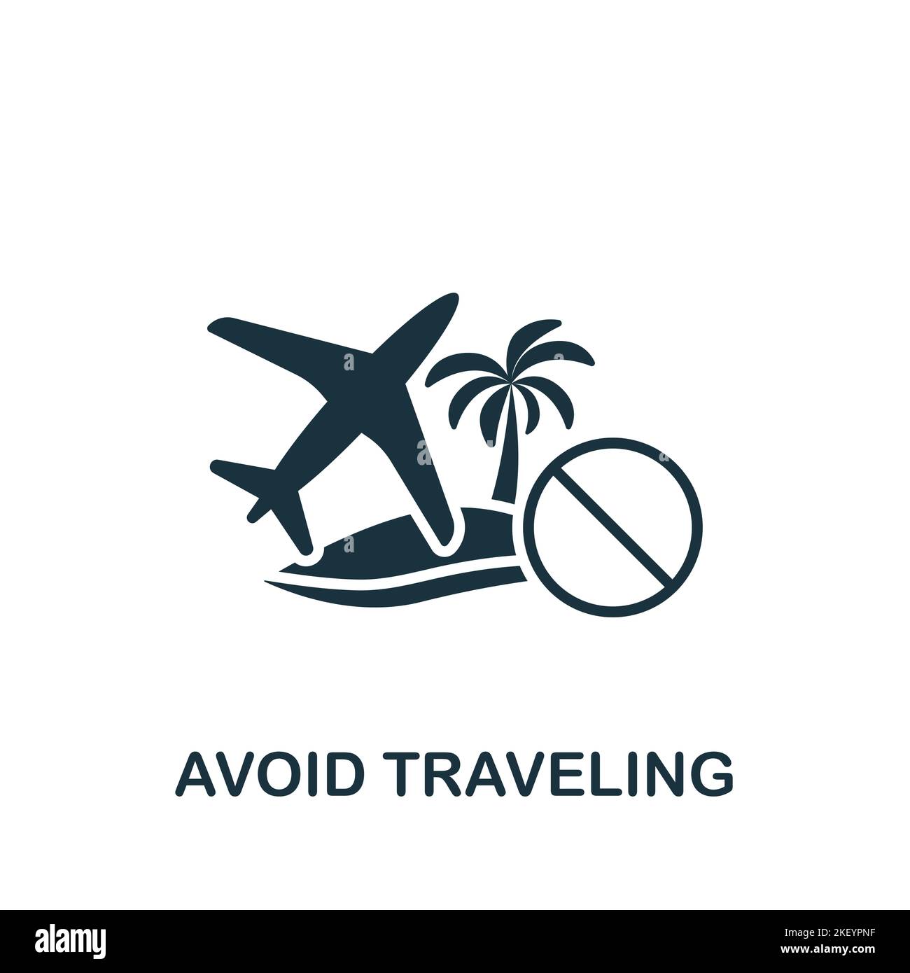 Avoid Traveling icon. Monochrome simple New Normality icon for ...
