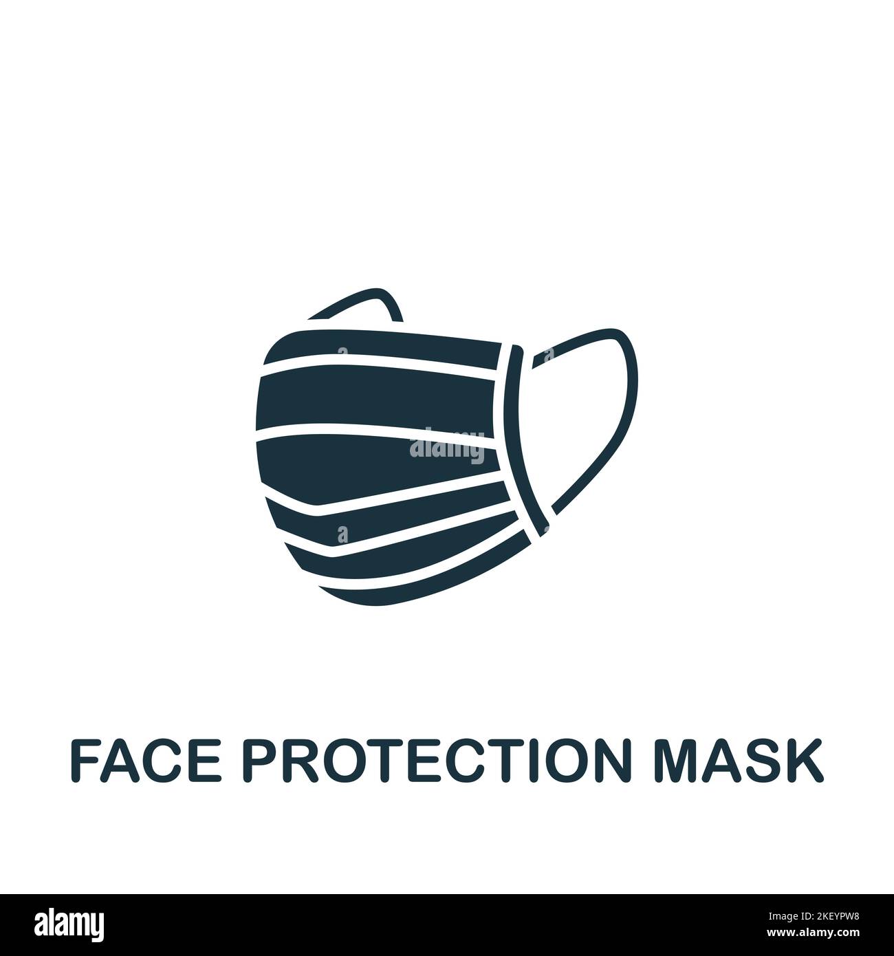 Face Protection Mask icon. Monochrome simple New Normality icon for ...