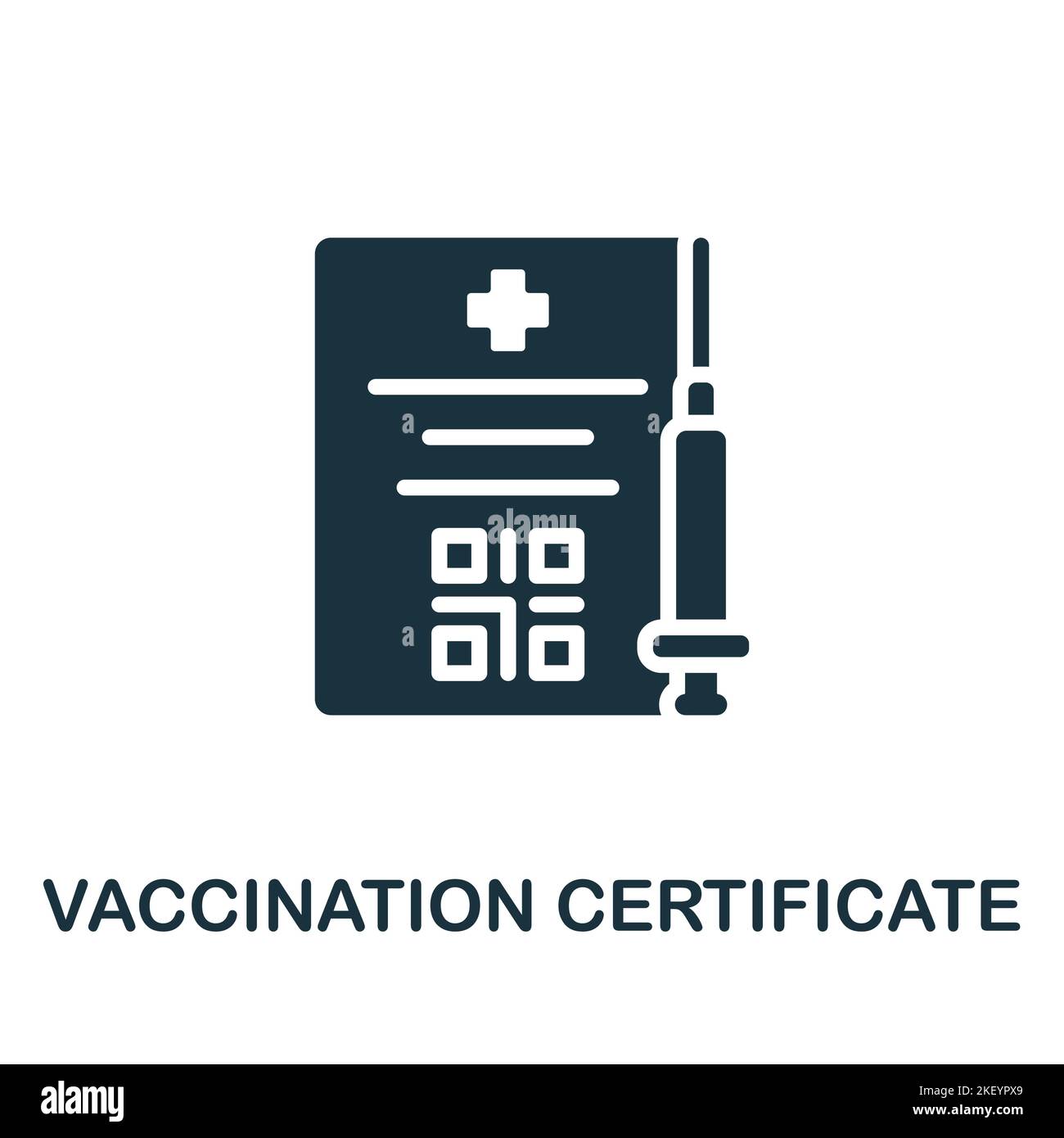 Vaccination Certificate icon. Monochrome simple New Normality icon for ...