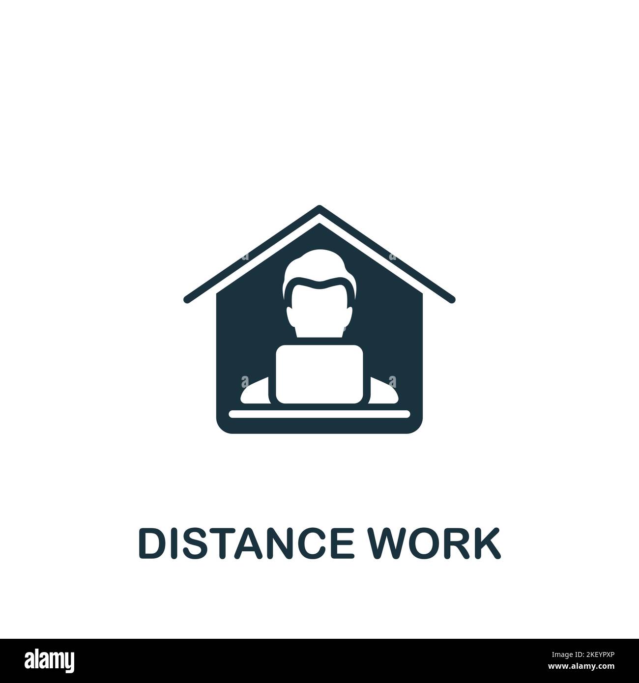 Distance Work icon. Monochrome simple New Normality icon for templates ...