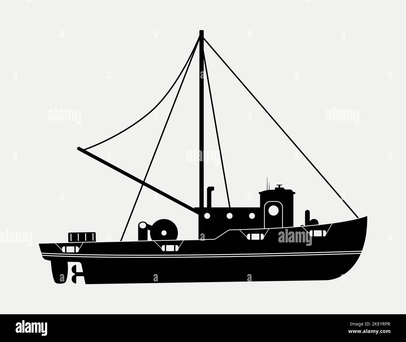 A simple clip art of a boat isolated on white background Stock Vector ...