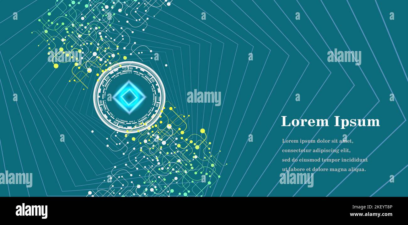 abstract blue yellow round, ai artificial intelligence, geometric ...