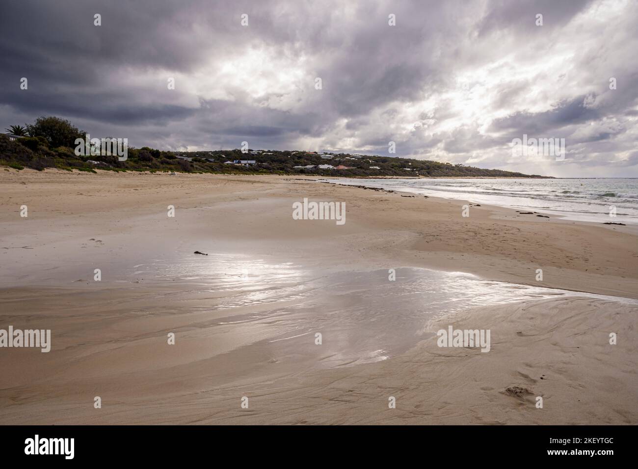 Dark winter clouds over Eagle Bay beach on the Cape Naturaliste ...