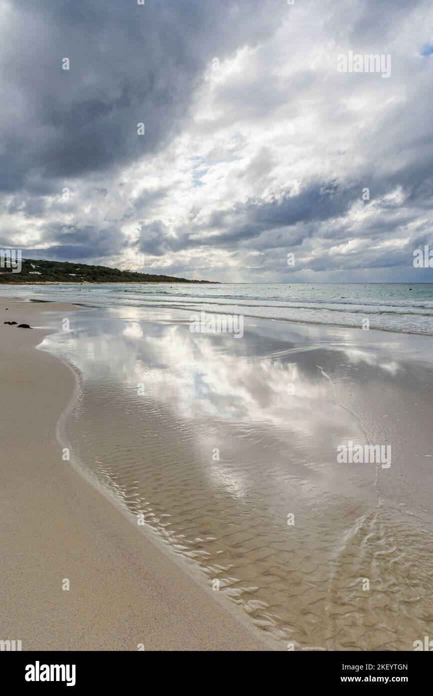 Cloud reflection in the sea at Eagle Bay beach on the Cape Naturaliste ...
