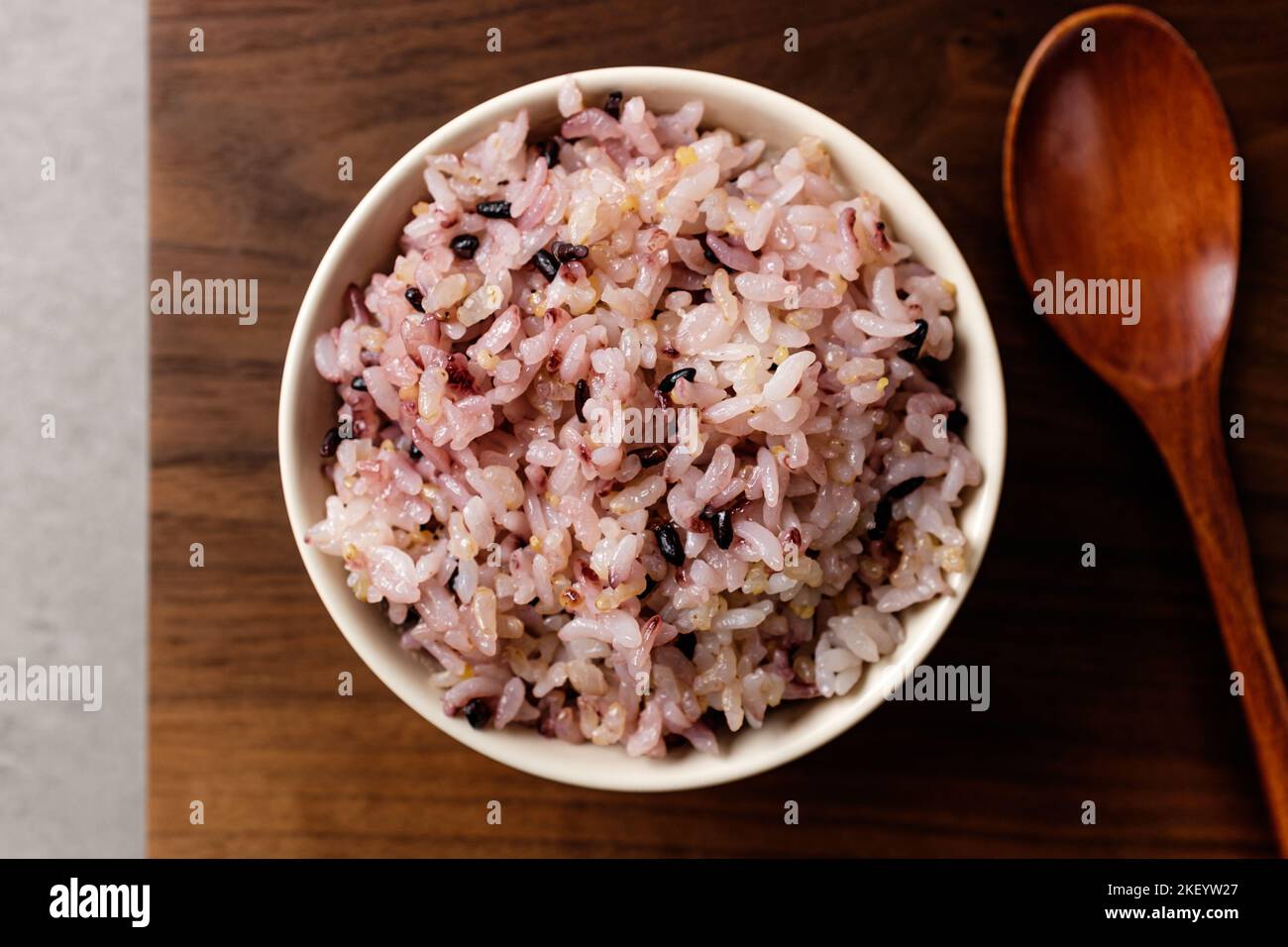 Rice made from grains with black rice Stock Photo - Alamy