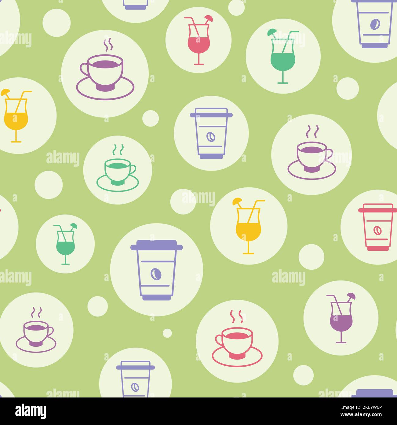 vector green refreshing drinks repeat pattern background design Stock ...