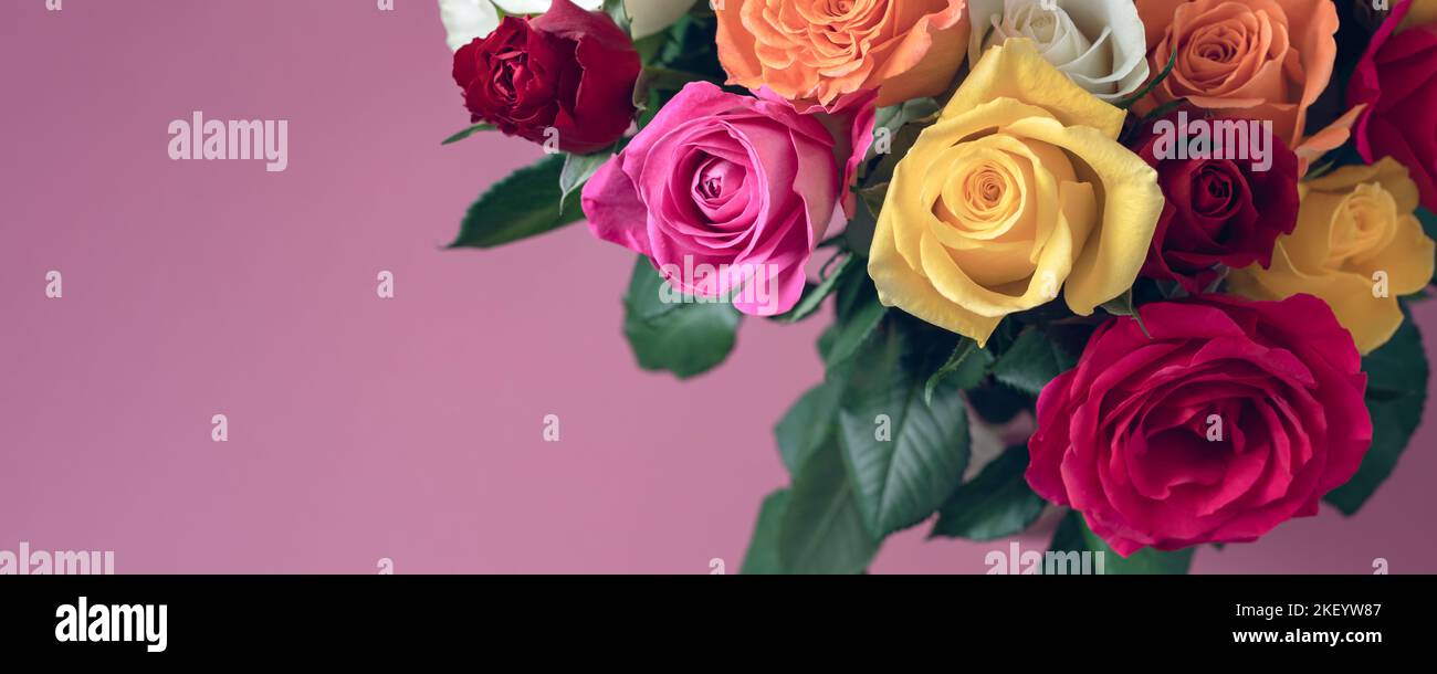 Bunch of colorful roses Stock Photo - Alamy