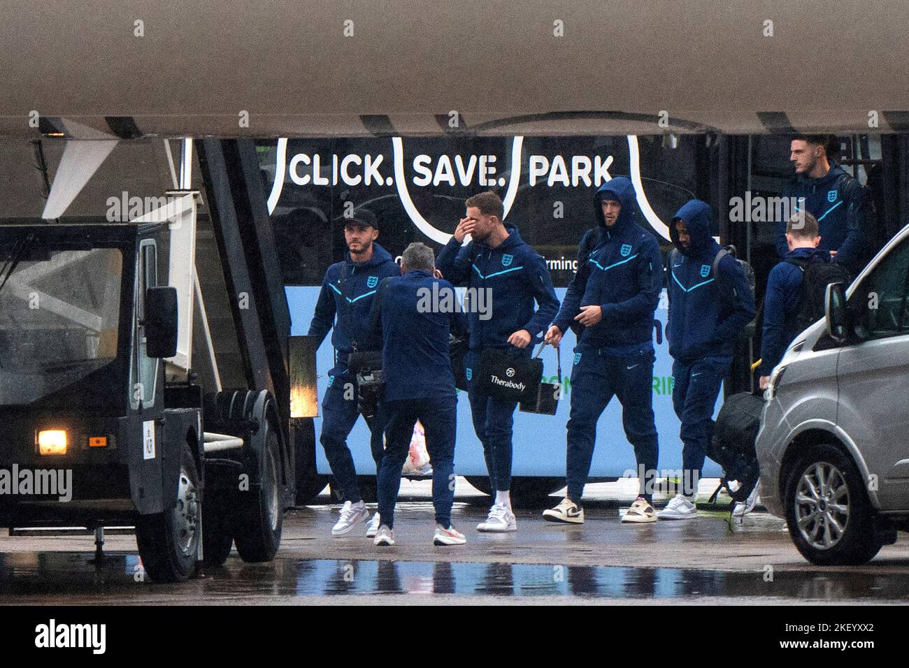 England players boarding a Virgin Atlantic A350 Airbus ahead of its ...