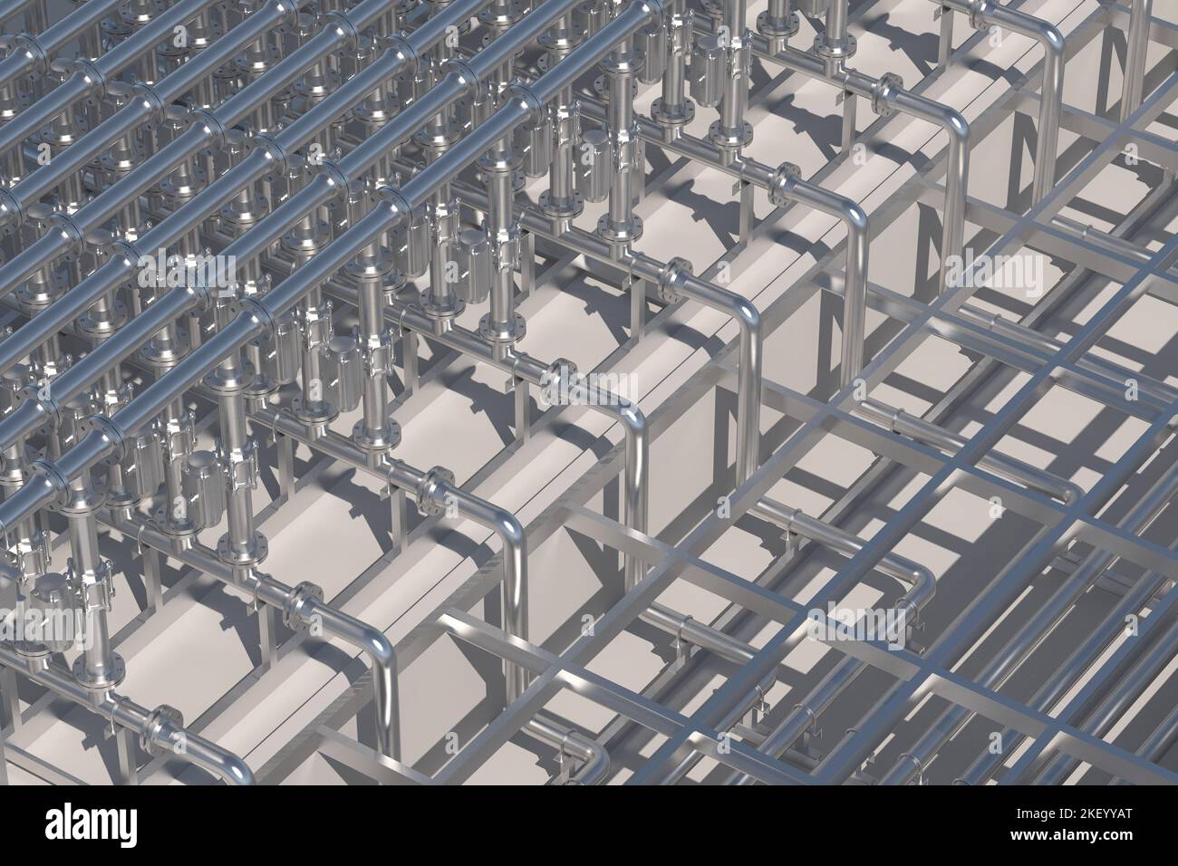 industrial background with metal structures from pipes. 3d rendering Stock Photo - Alamy