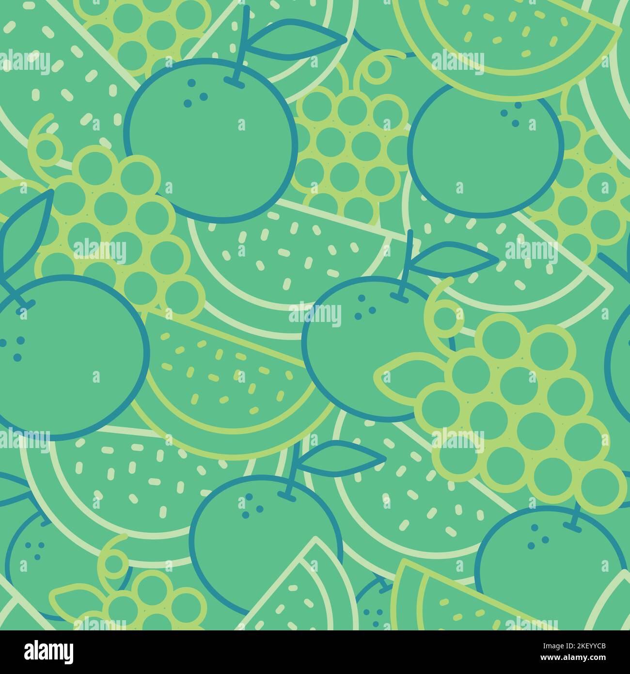 Green textured fruits vector repeat pattern background design Stock ...