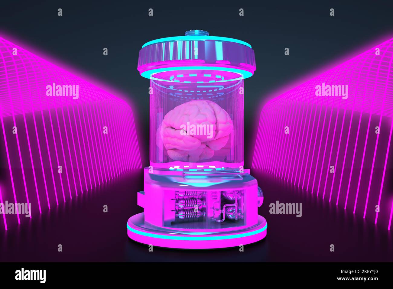 Science flask in neon hi-res stock photography and images - Alamy