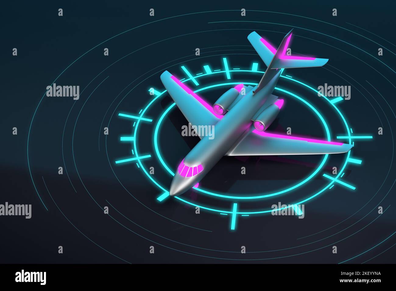 conditional aircraft with highlighted details. 3d rendering Stock Photo ...