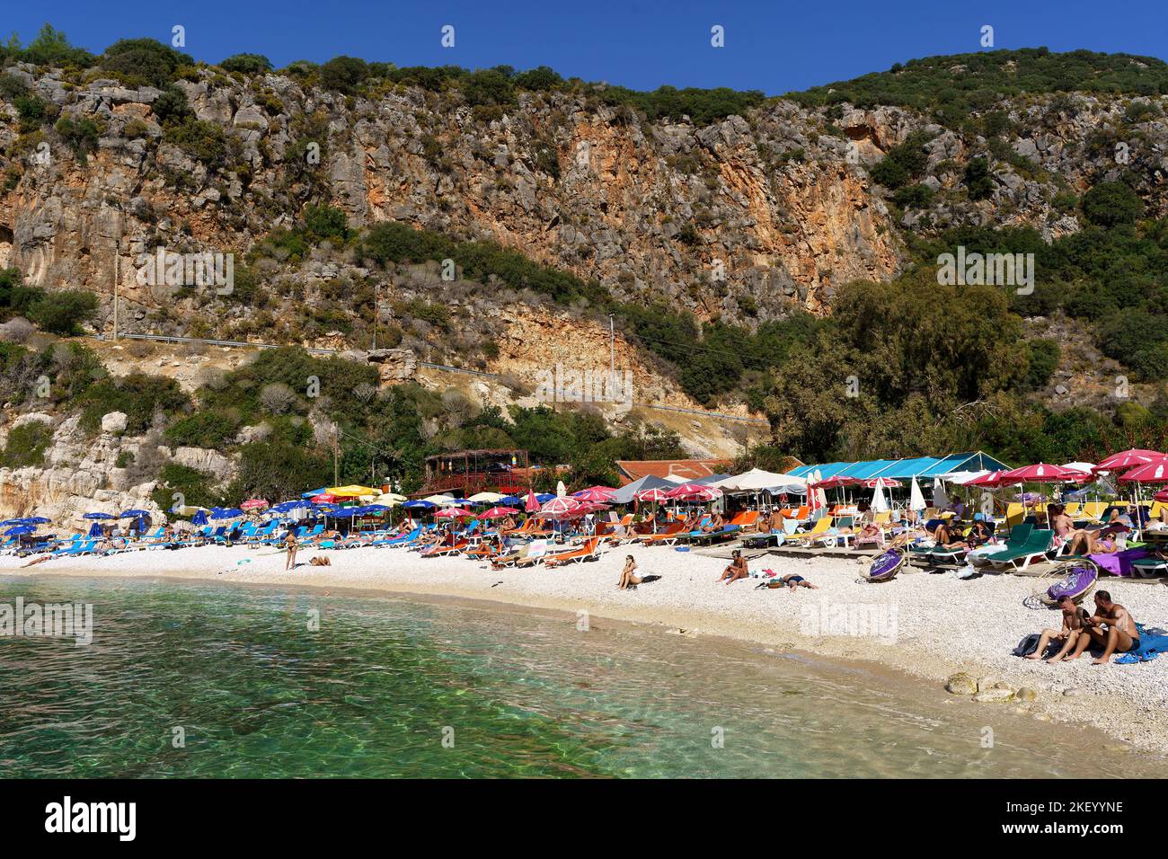Kash, Turkey - November 14, 2022: Ada beach on the Mediterranean coast ...
