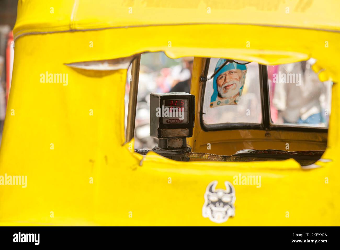 Digital Fare Meter of an auto rickshaw or tuktuk in India Stock Photo ...
