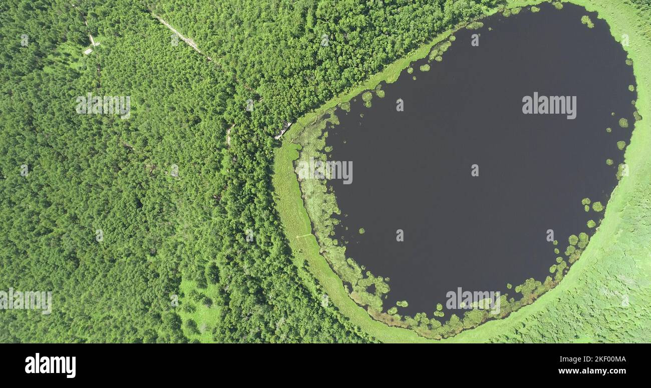 Aerial photos show the Heaven Lake of Arxan in Arxan City, north China ...