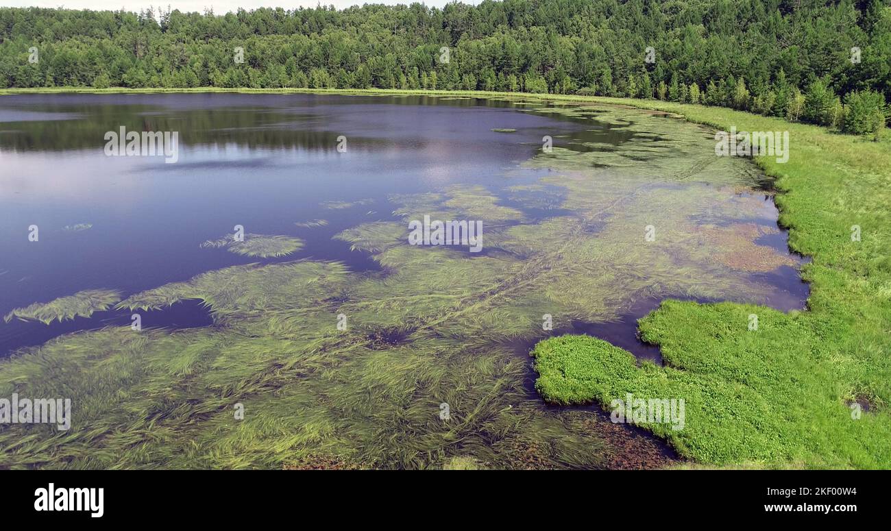Aerial photos show the Heaven Lake of Arxan in Arxan City, north China ...