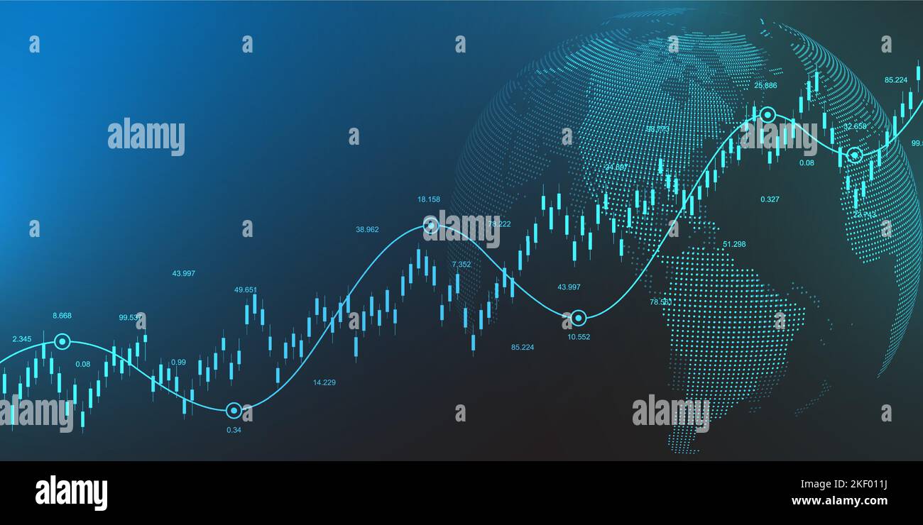 Financial data graph chart background. Business background with ...