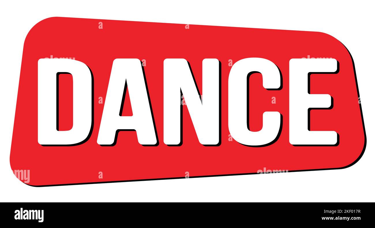 DANCE text written on red trapeze stamp sign Stock Photo - Alamy
