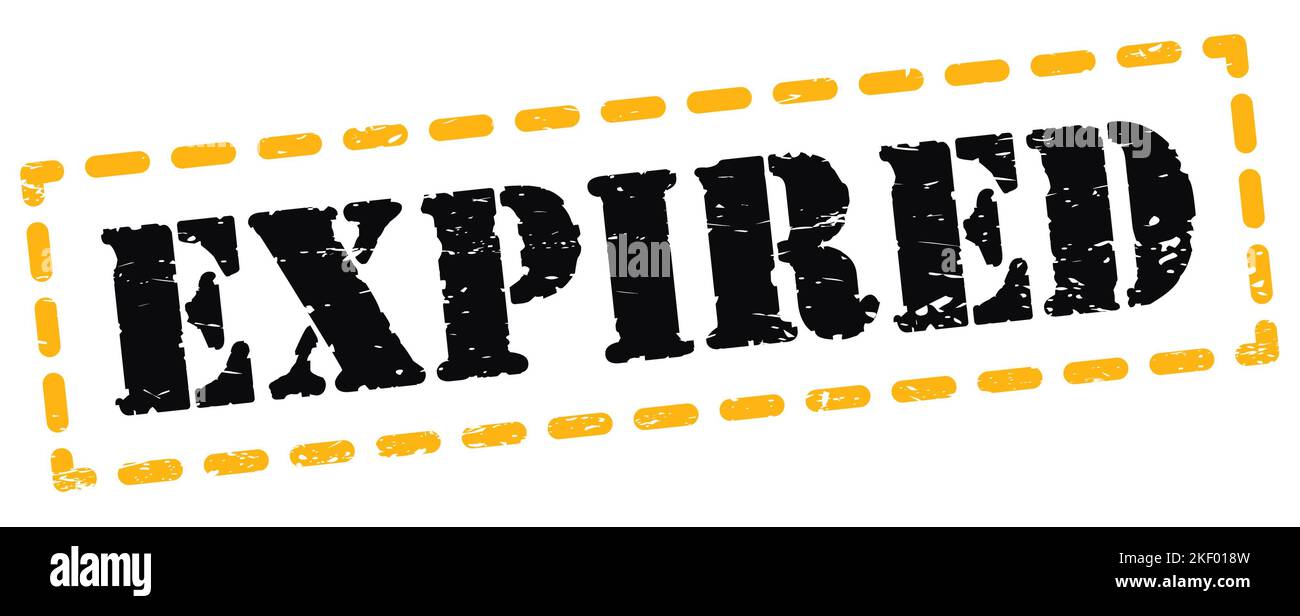 EXPIRED text written on yellow-black dash stamp sign Stock Photo - Alamy
