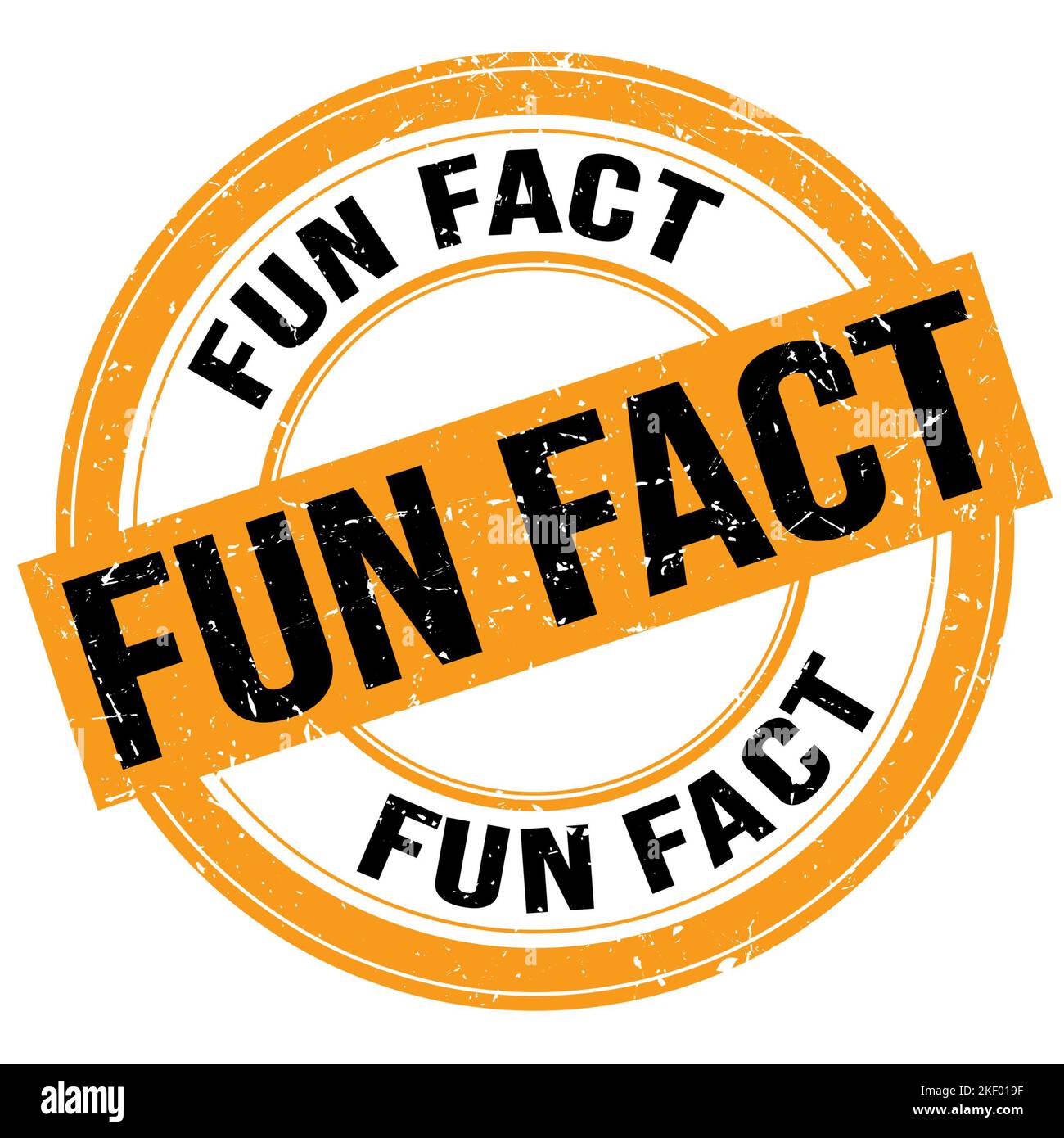 FUN FACT text written on orange-black round grungy stamp sign Stock ...